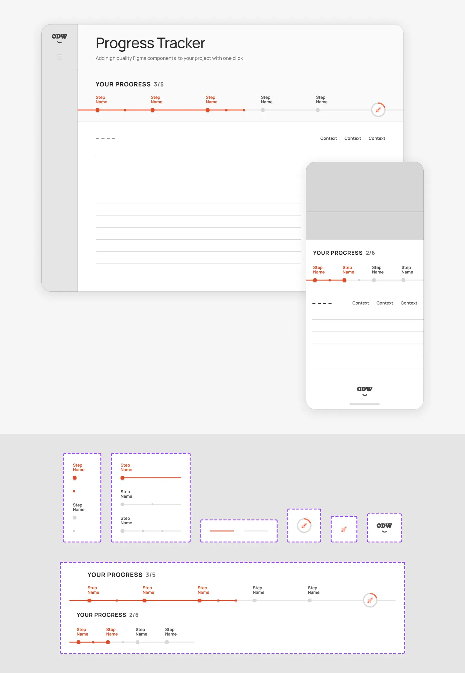 Figma Progress Tracker Timeline, Layout Component | Component Collector Design System
